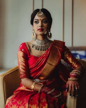 70 Red Silk Saree and Blouse Designs For Wedding - Candy Crow