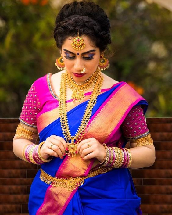30 Contrast Blouse Designs For Blue Silk Saree Candy Crow 30 Contrast Blouse Designs For Blue Silk Saree Candy Crow